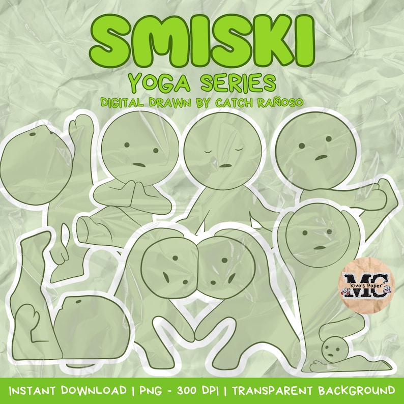 SMISKI (yoga Series) Digital Drawn by Kiva's Paper - PNG 300 DPI - Etsy