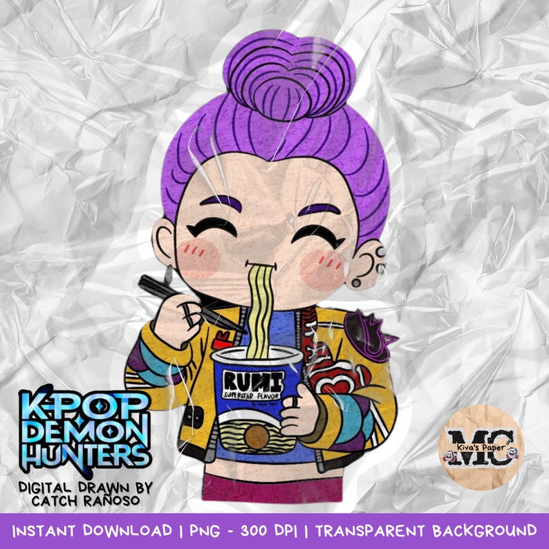 RUMI (from Kpop Demon Hunters) Digital Drawn by Kiva's Paper - PNG 300 ...