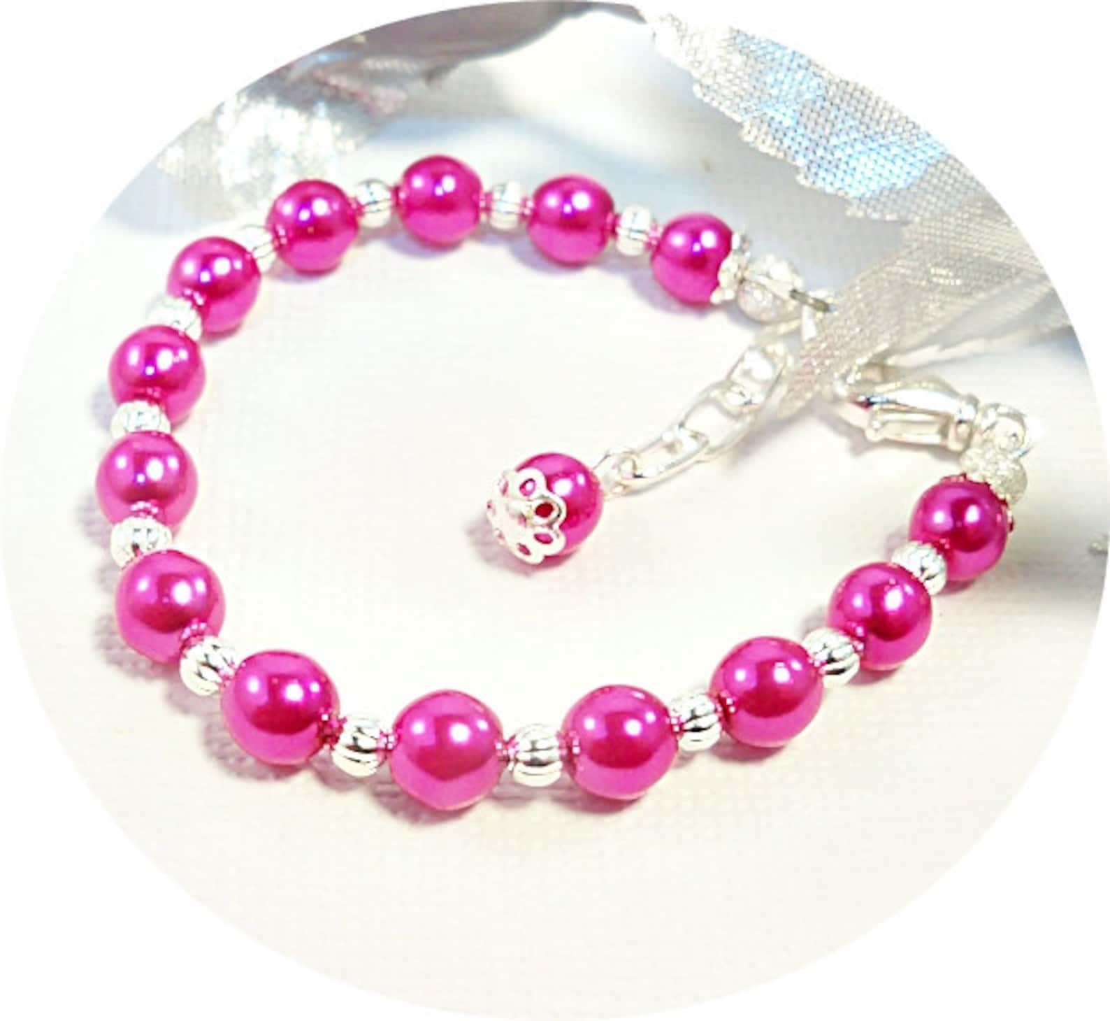Bracelet Pink Pink Bracelet Kids Bracelet Toddler - Etsy