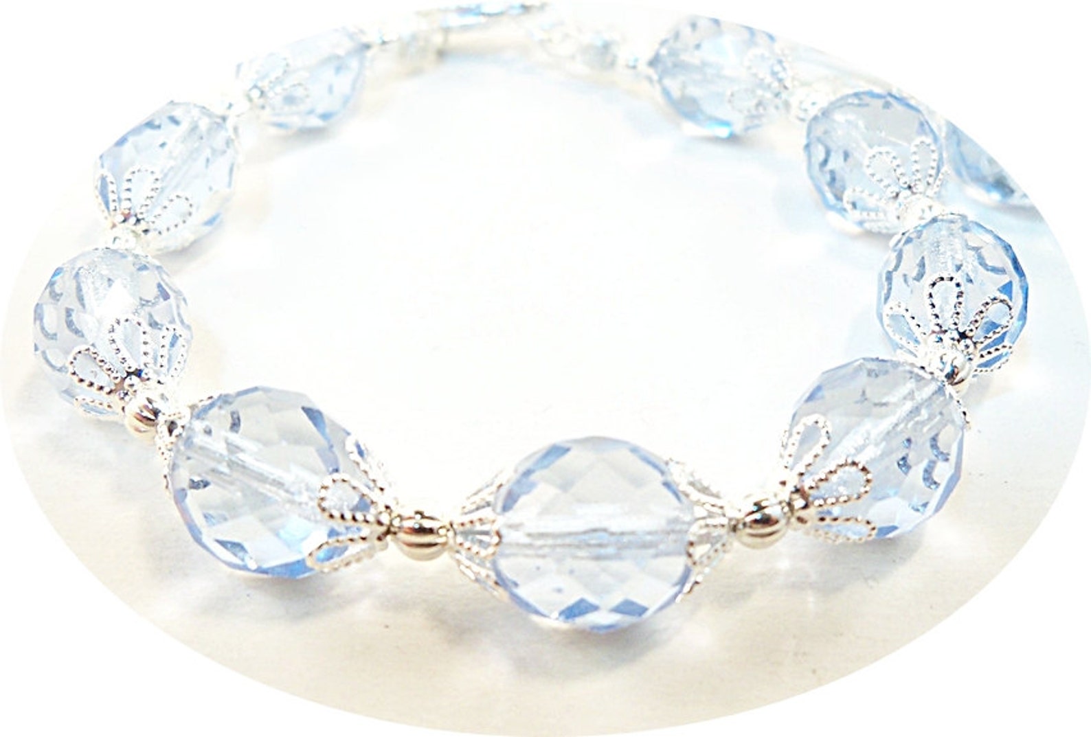 Ice Blue Jewelry, Pale Blue, Bracelet and Earrings, Bridesmaid Jewelry ...