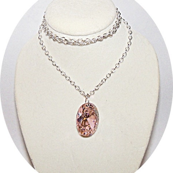 Pink Crystal Pendant - Etsy