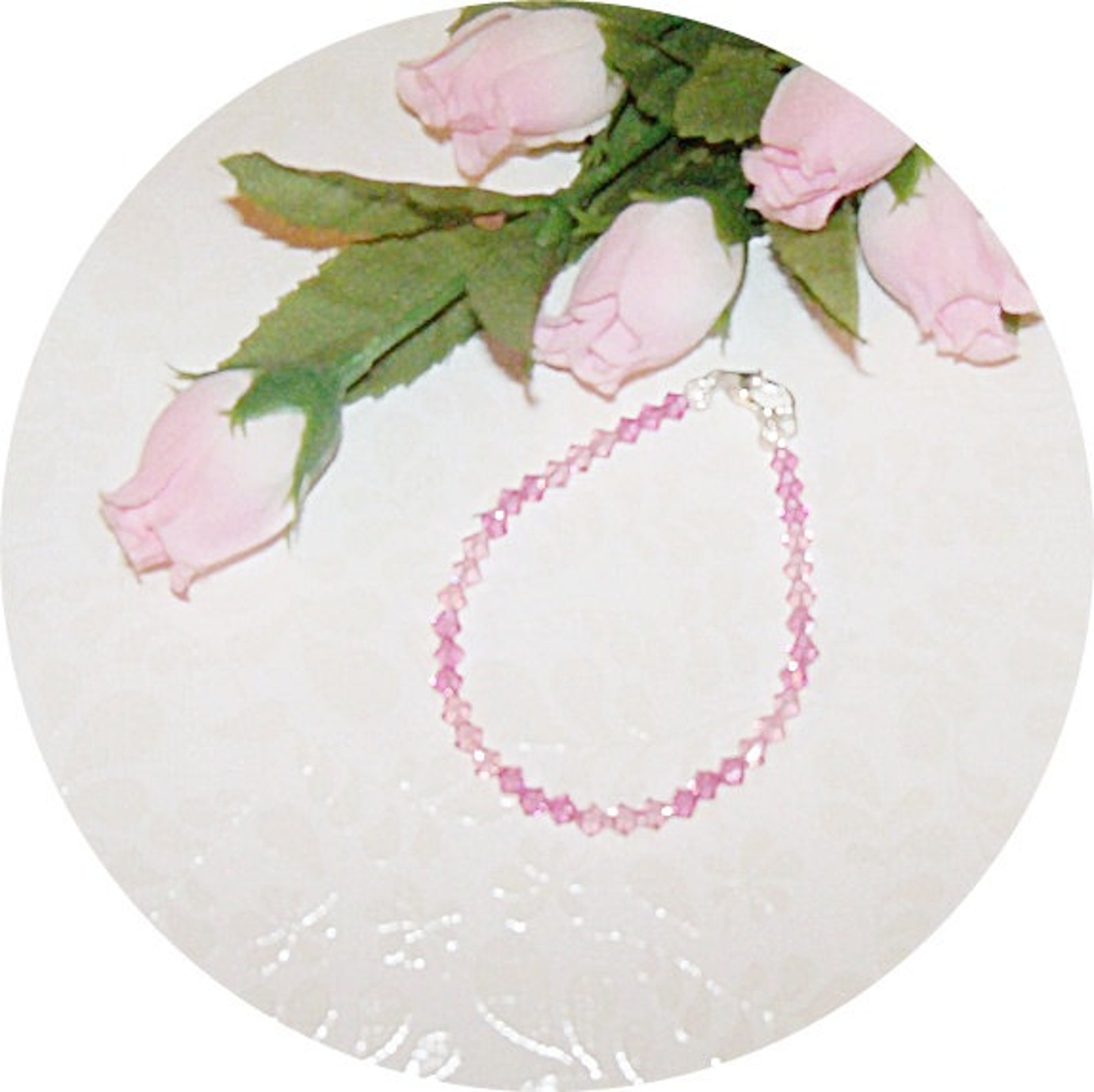 Pink Bracelet Pink Crystal Bracelet Minimalist Bracelet - Etsy