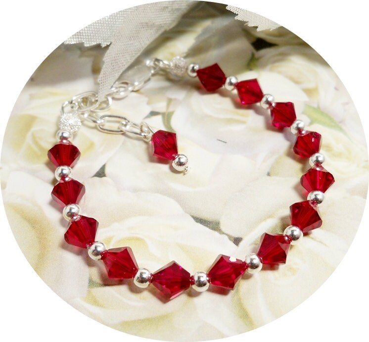 Red Bracelet Flower Girl Bracelet Pageant Jewelry Toddler - Etsy