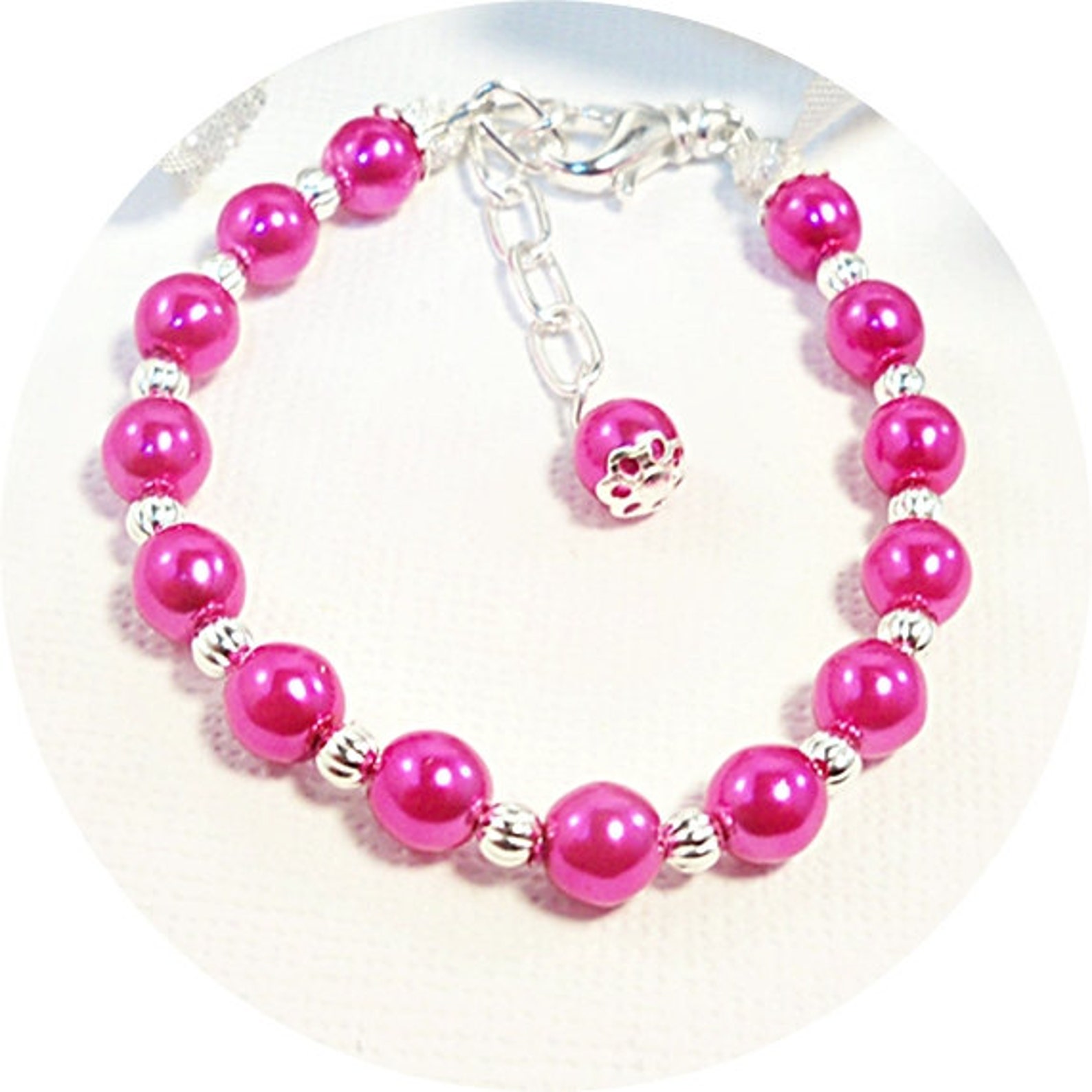 Bracelet Pink Pink Bracelet Kids Bracelet Toddler - Etsy