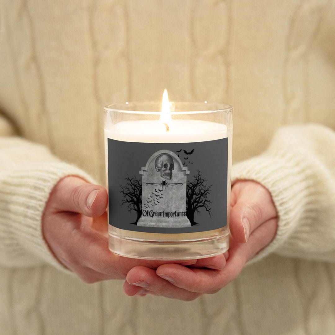 Eternal Flame Gravestone Candle Holder |glass Jar Soy Wax Candle - Etsy