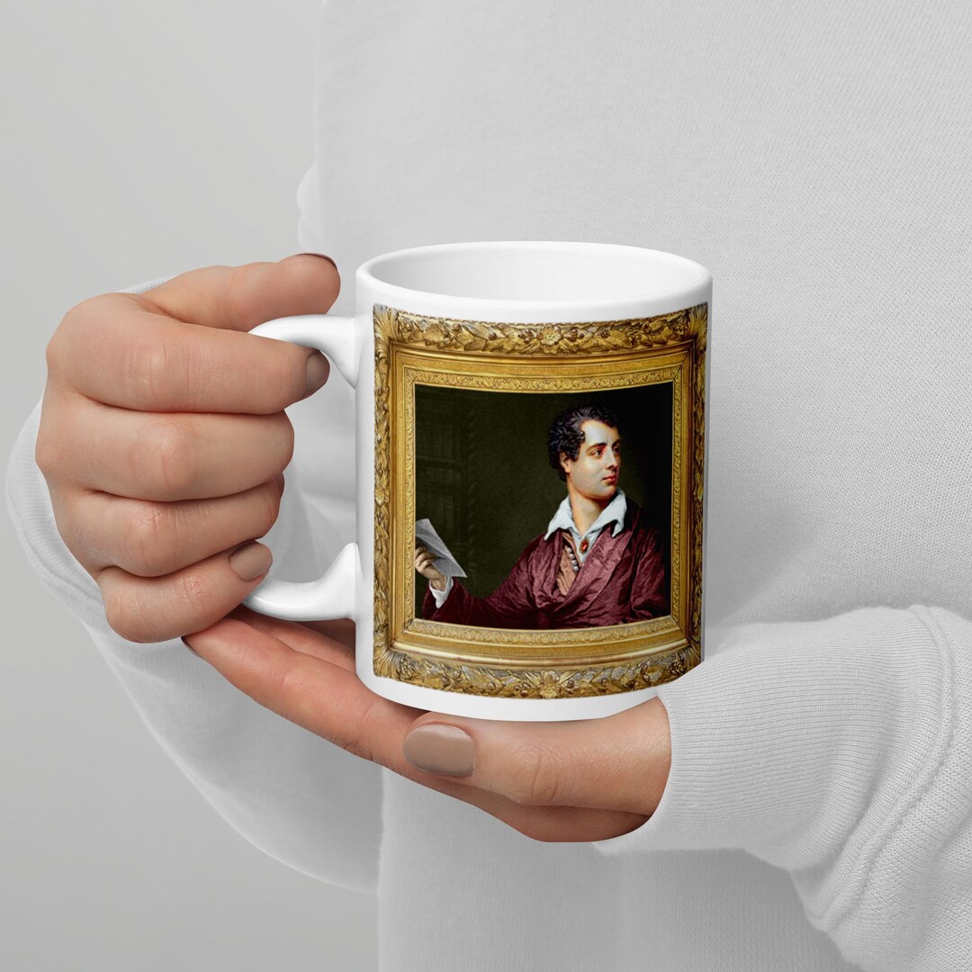Lord Byron Writing White Glossy Mug - Etsy