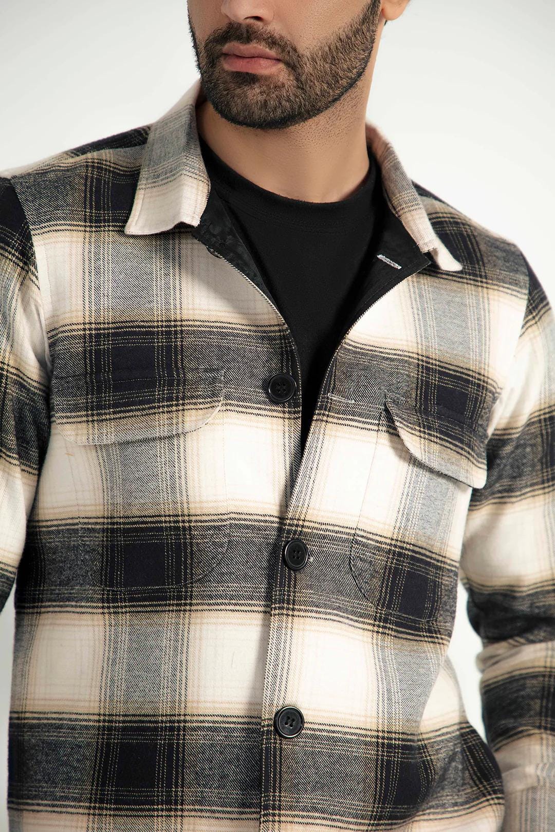 Handmade Men's Check Flannel Wool Shirt - Men Classic Plaid Shirt With ...