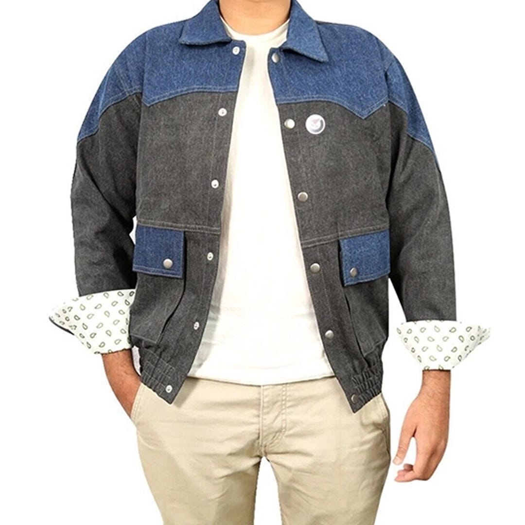 Handmade Marty Blue Denim Jacket - 90s Mcfly Denim Jacket - Movie ...