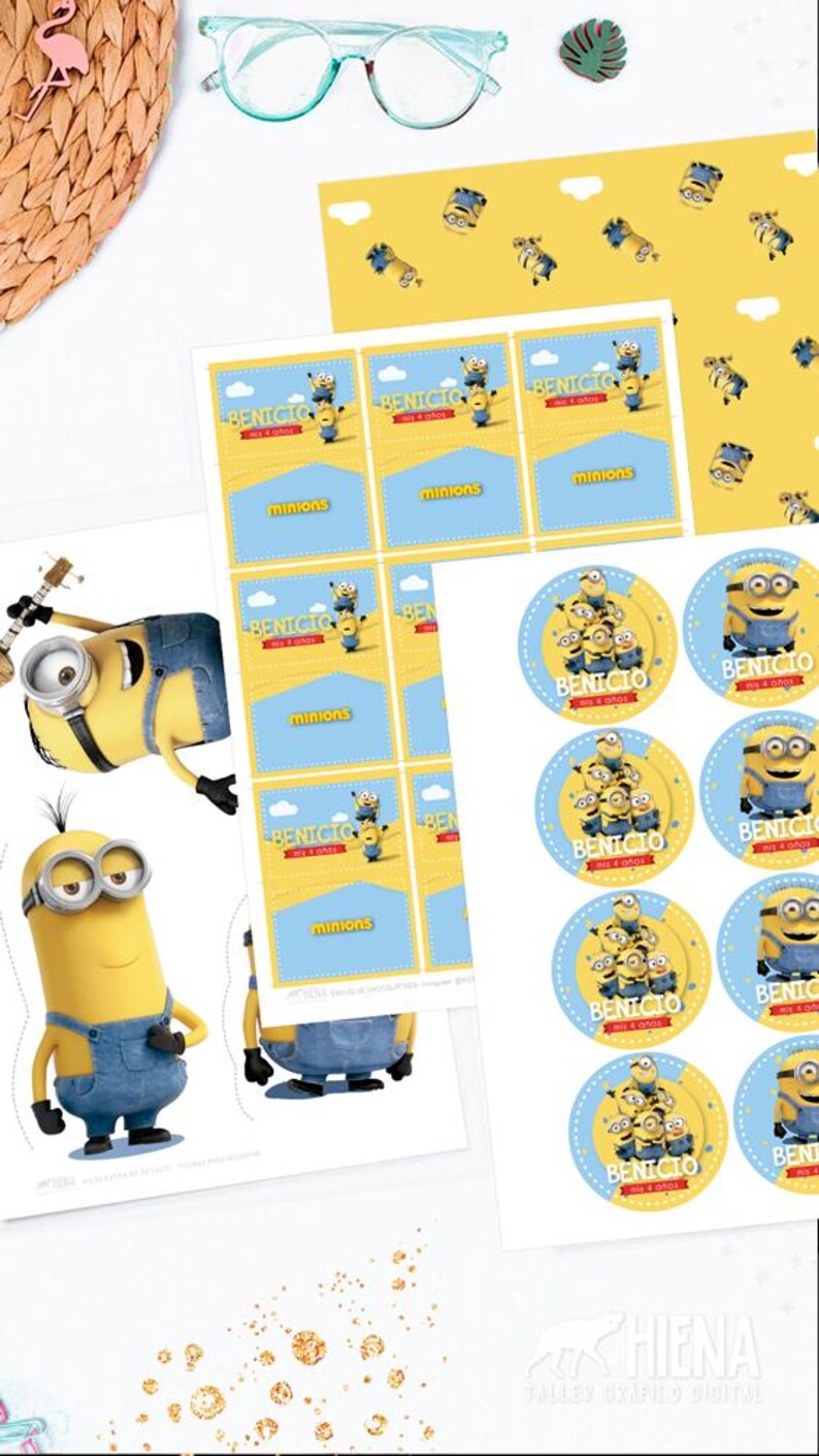 Kit Imprimible Minions Candy Bar birthday supplies - Etsy España
