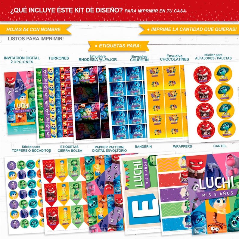 Inside Out Candy Bar Printable Kit Birthday Inside Out Birthday ...