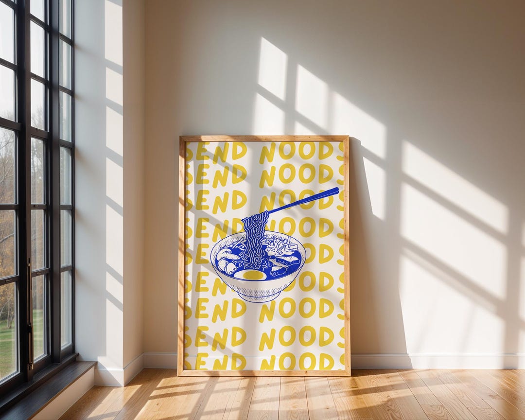Send Noods Digital Wall Art | Funny Poster | Maximalist Kitchen Wall ...