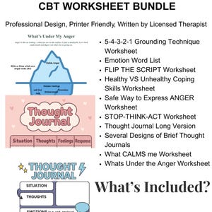CBT WORKSHEET Bundle: Coping Skills, Thought Logs, Anger Management - Etsy