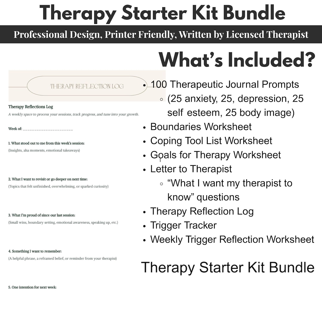 Therapy Start Kit Worksheet Bundle -resource for Therapists - Etsy