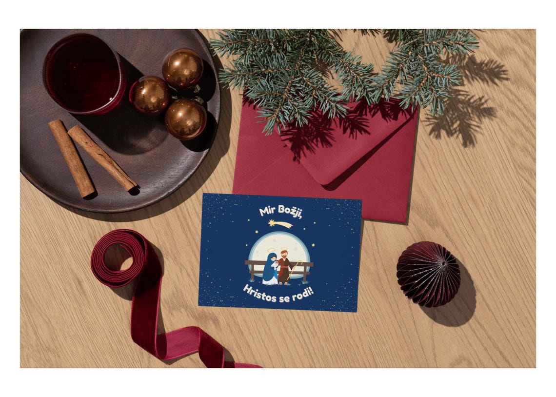 Orthodox Christmas Card Set Nativity Troparion & Festive Greetings in ...