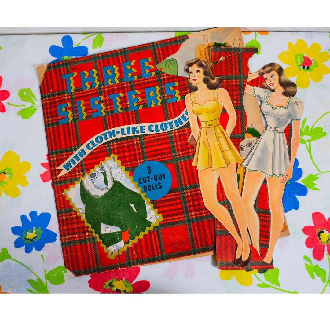 Vintage 1940s Paper Dolls, Three Sisters Whitman, Good Condition Retro ...