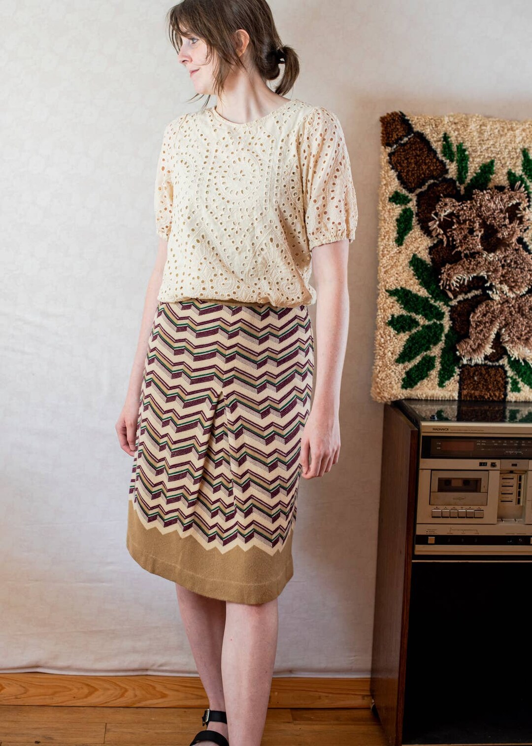 Vintage 60s MOD ATOMIC Cute Chevron Sweater Knit Skirt - Etsy