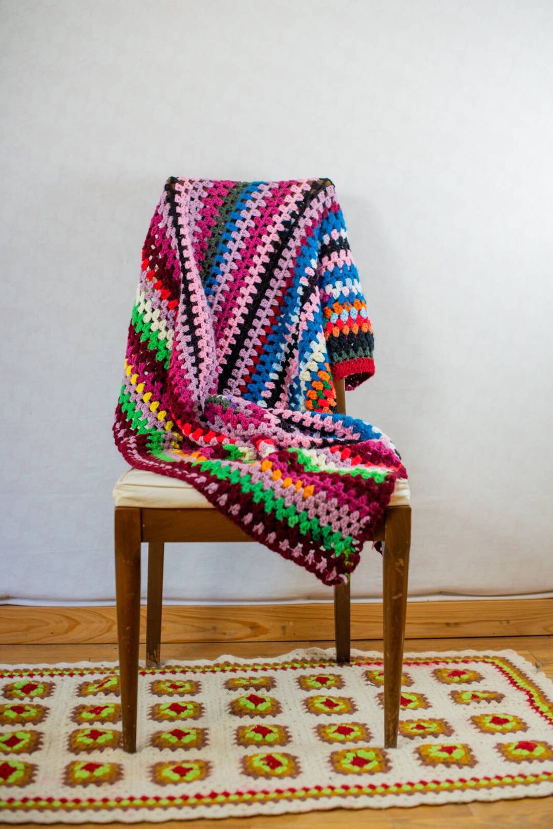 Vintage Colorful Crochet Afghan Pink Orange Retro Eclectic - Etsy Vintage Colorful Crochet Afghan Pink Orange Retro Eclectic - Etsy