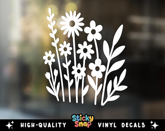 Sunflower Decal, Sunflower Car Decal, Sunflower, Simple Flower Decal ...
