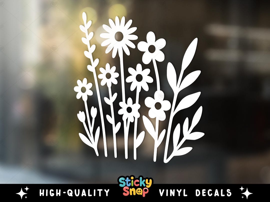 Wildflower Decal, Boho Car Decal, Gift for Plant Lovers, Plant Lover ...
