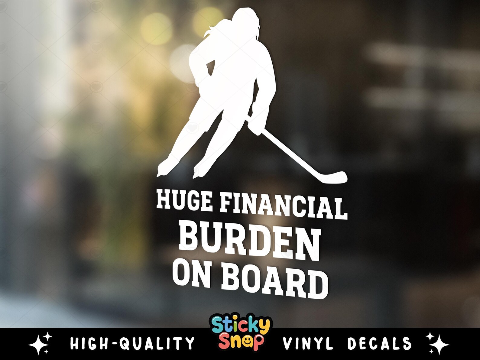 Funny Girl Hockey Player Car Decal, Huge Financial Burden on Board ...