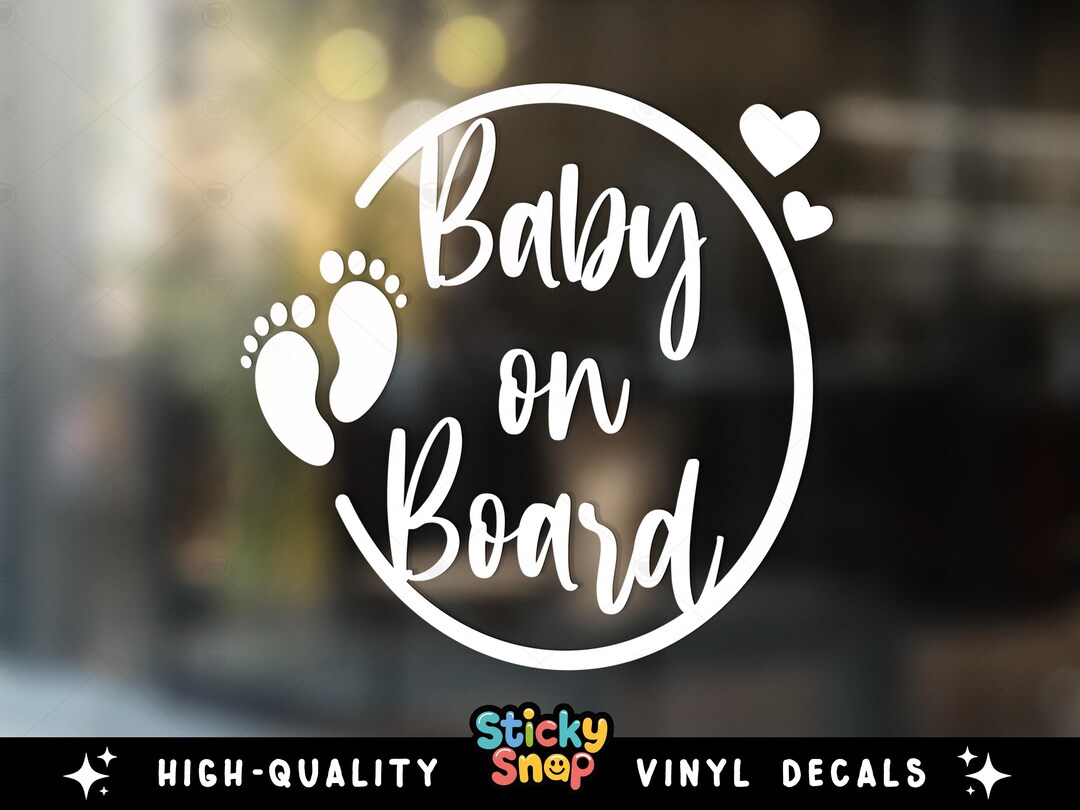 Baby on Board Vinyl Decal, Cute Baby Car Bumper Sticker, Vinyl Sticker ...