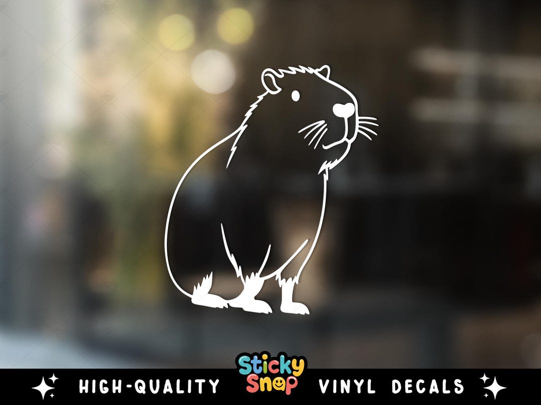 Capybara Car Decal, Cute Capybara Sticker, Funny Bumper Sticker, Car ...