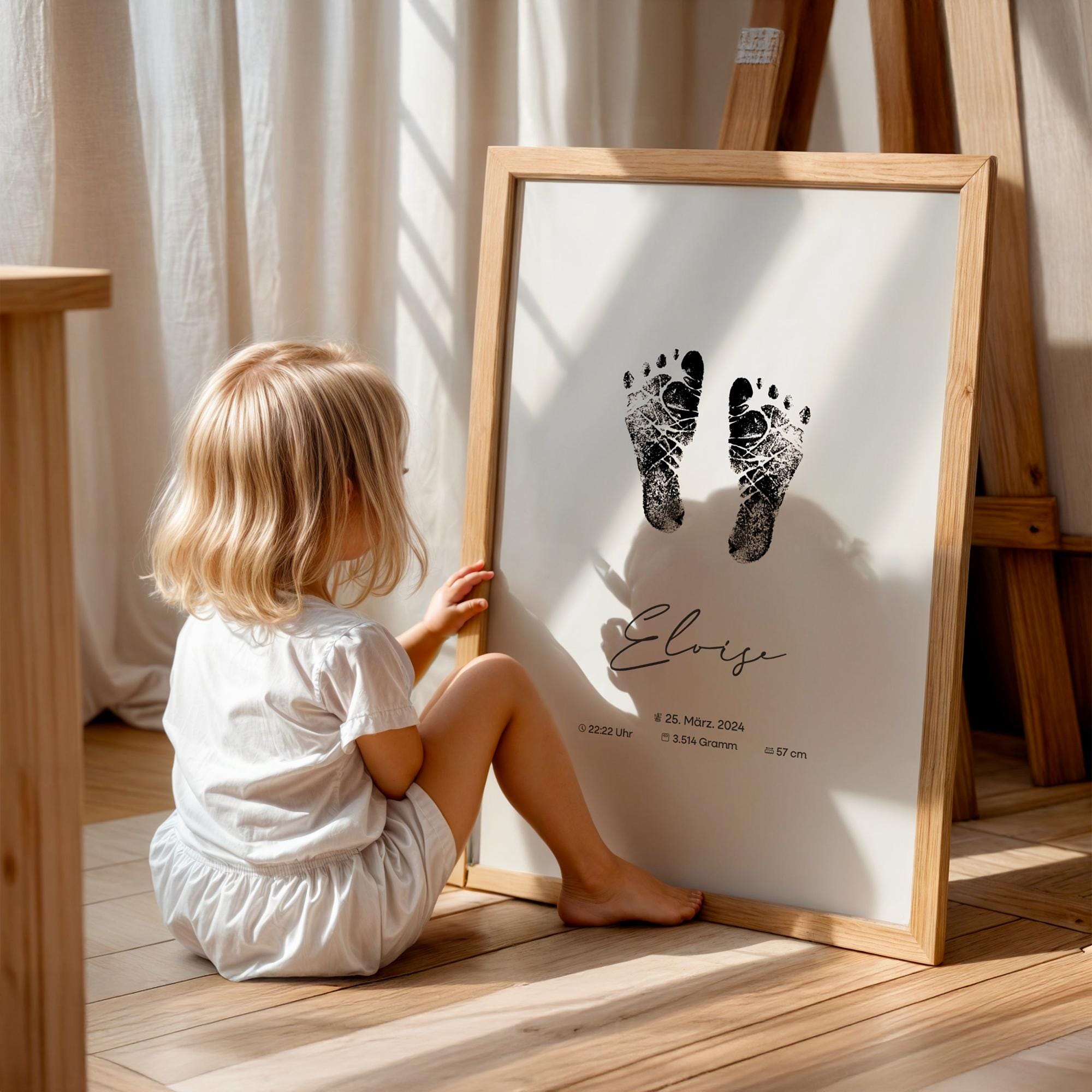 Personalized Baby Footprint Poster – Digital Download to Customize With ...
