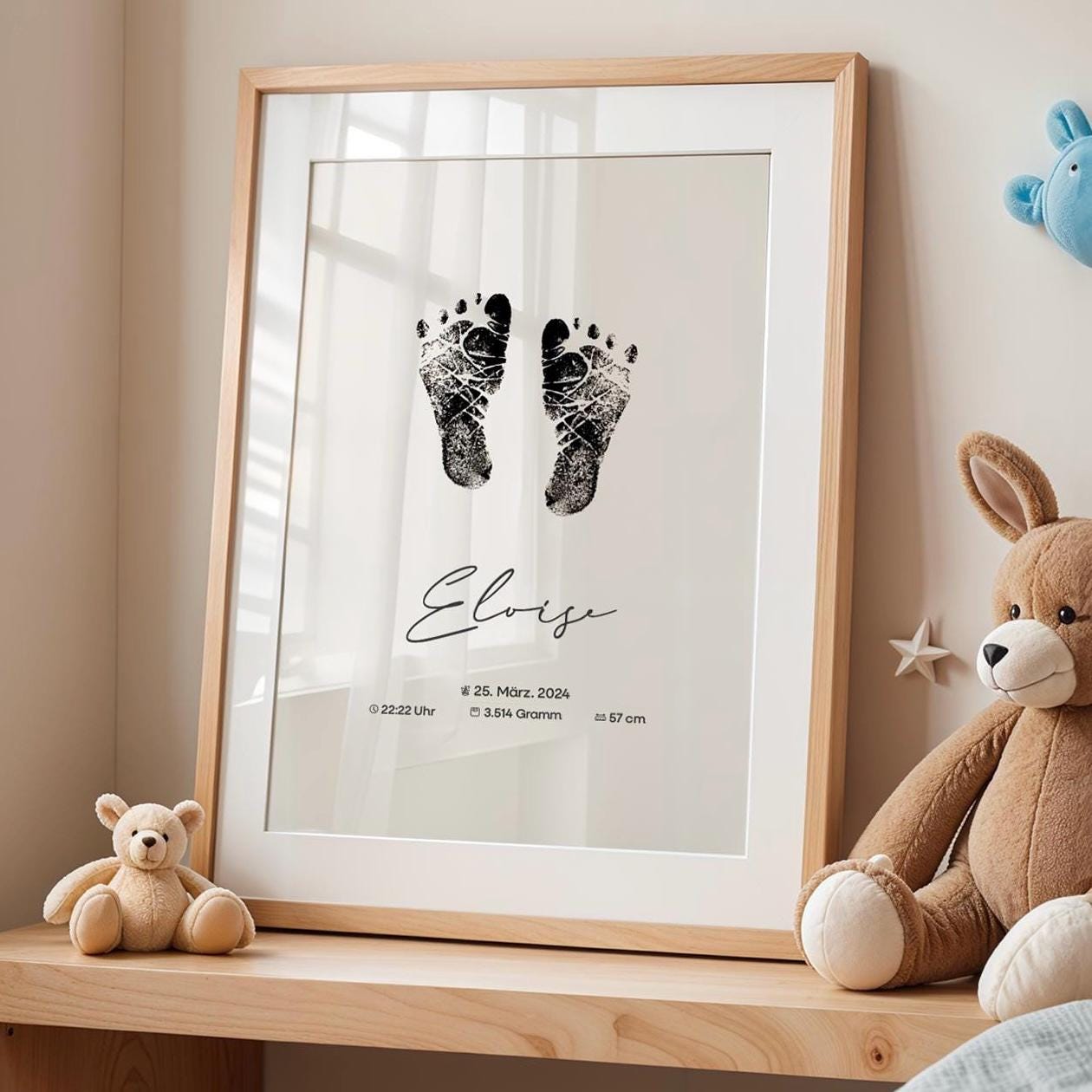 Personalized Baby Footprint Poster – Digital Download to Customize With ...
