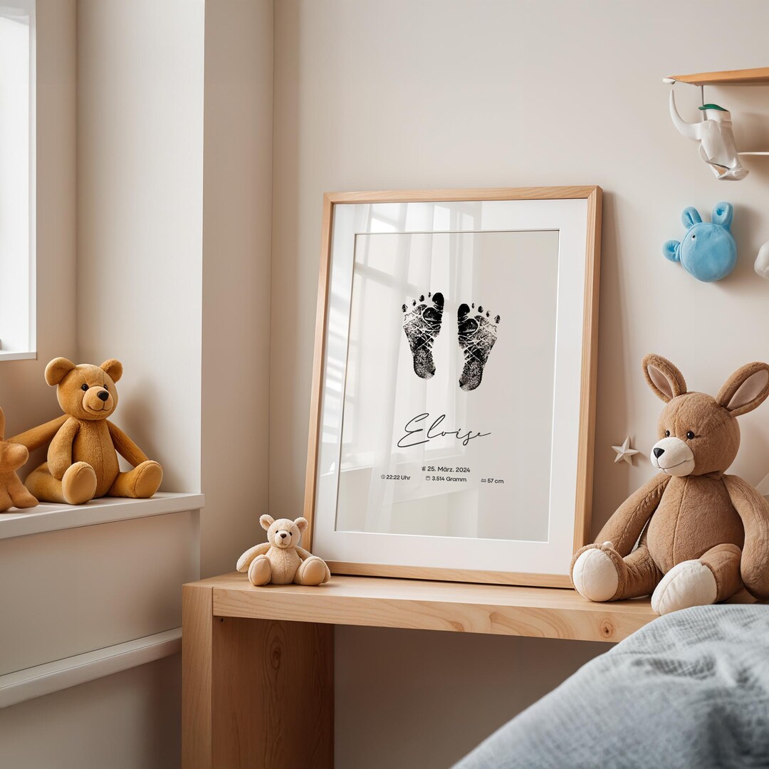 Personalized Baby Footprint Poster Digital Download to Design Yourself ...