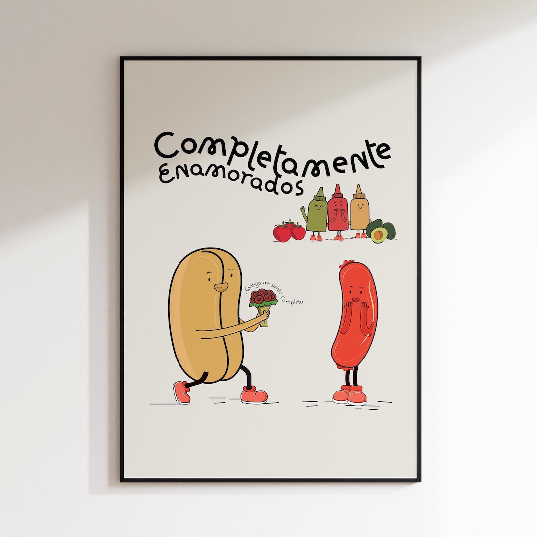 Funny Chilean Completo Hot Dog Poster – Cute Printable Digital Art ...