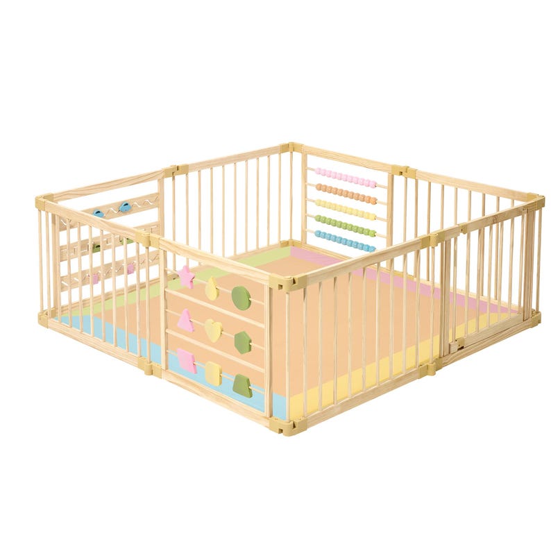 Extra Large Wooden Playpen: Foldable Pine Wood Baby Play Fence - Etsy