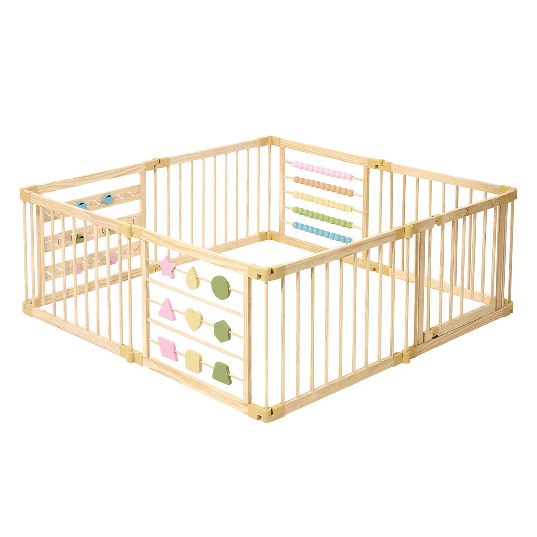 Extra Large Wooden Playpen: Foldable Pine Wood Baby Play Fence - Etsy
