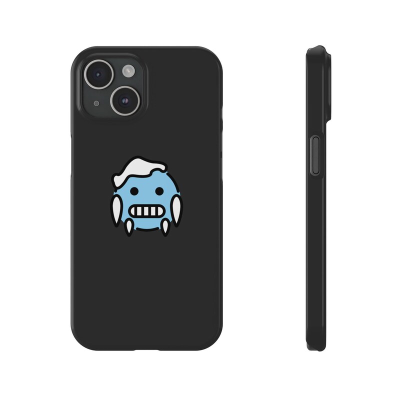 Customizable Frosty Blue Smiling Face iPhone Case - Chilly Emoji Design ...
