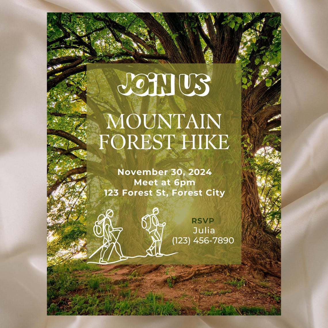 Hike Invitation TEMPLATE - Etsy