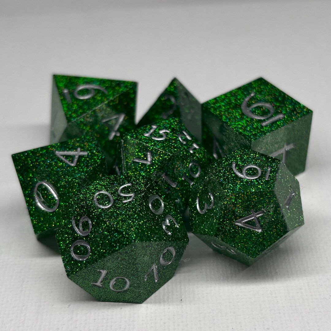 Sharp Edge Green Iridescent RPG Dice Set - Etsy
