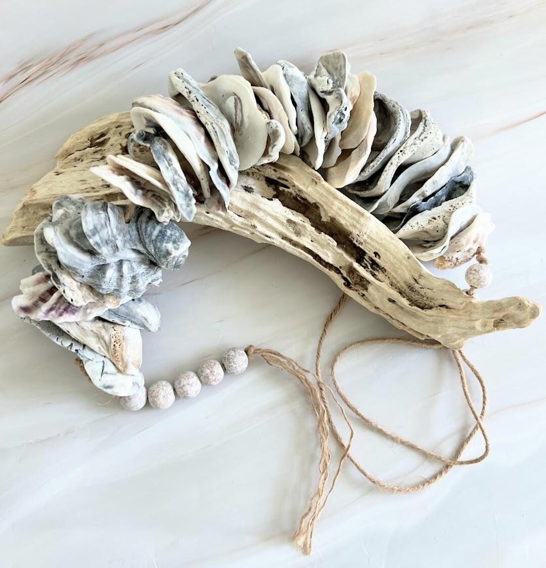 Driftwood Included! Oyster, Driftwood Art, Seashells, Garland, Grey, Neutral, Florida Beach ...