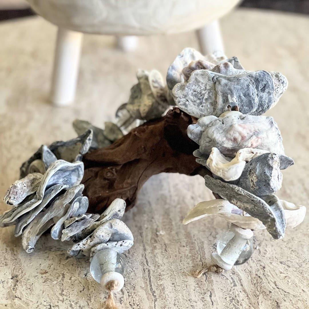 This is Marine Twilight! Oyster Shell & Driftwood Garland – Handmade ...