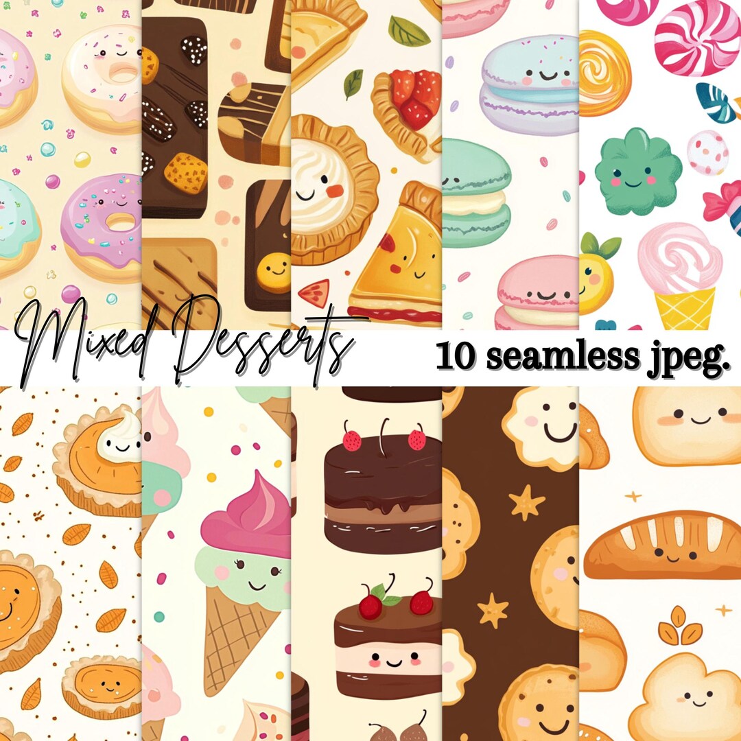 Mixed Desserts - Digital Paper Pack - 10 Jpegs - Instant Download ...