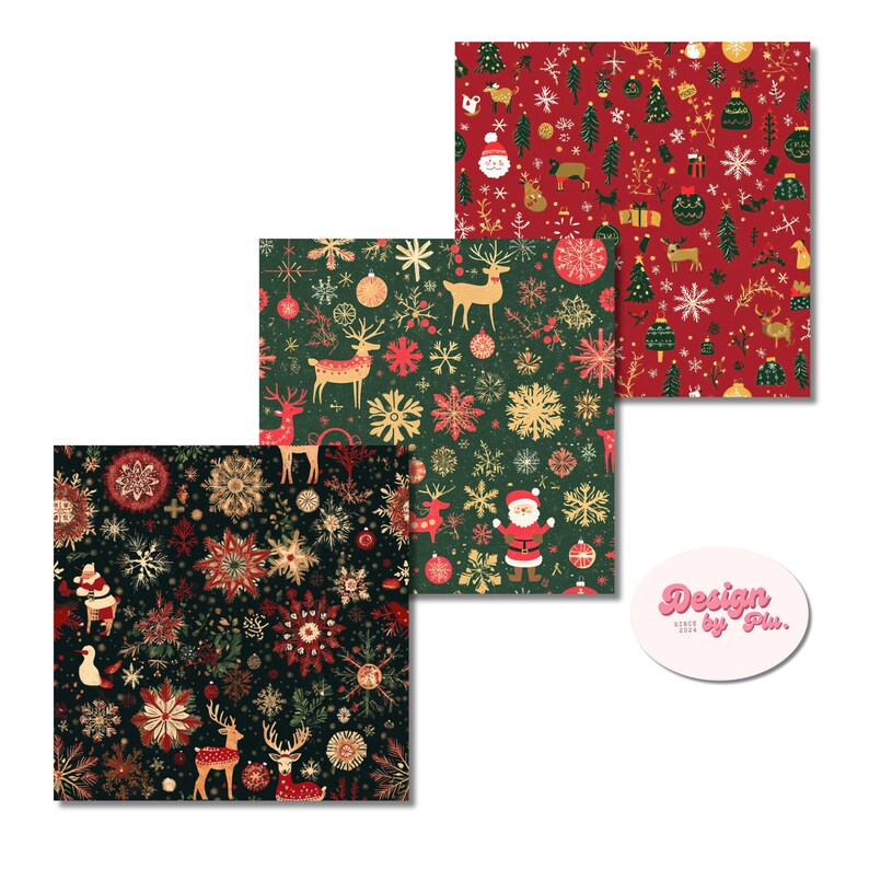Christmas Wishes - Digital Paper Pack - 10 JPEG. - Instant Download ...