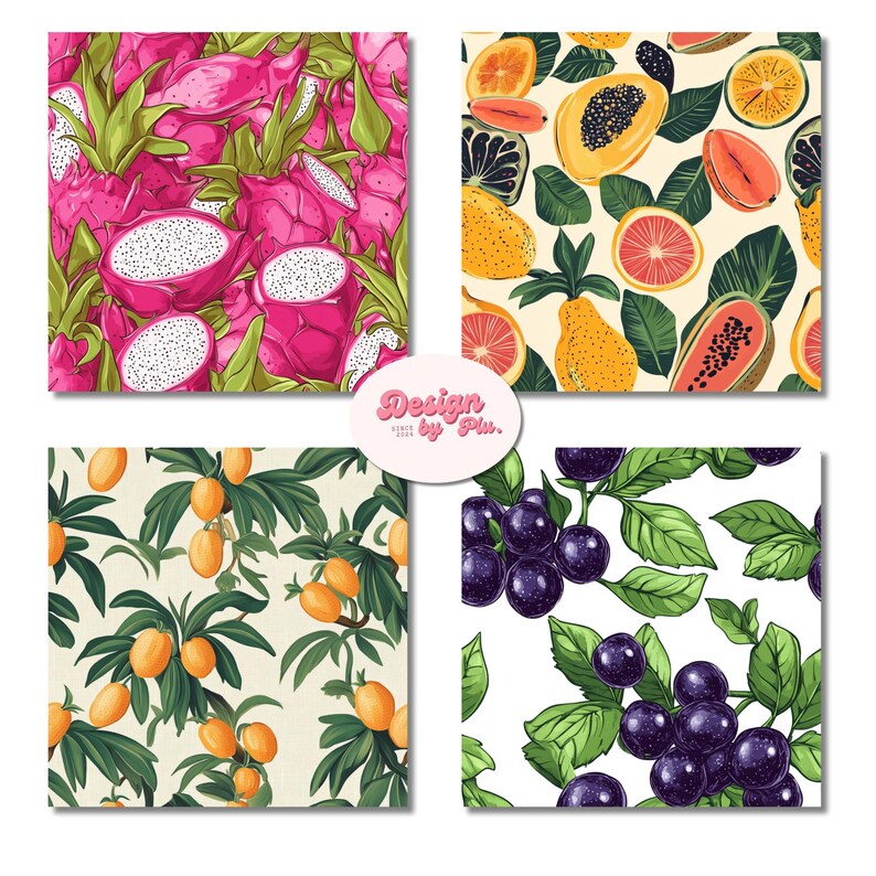 Tropical Fruits - Digital Paper Pack - 10 JPEG. - Instant Download ...