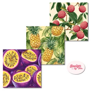 Tropical Fruits - Digital Paper Pack - 10 JPEG. - Instant Download ...