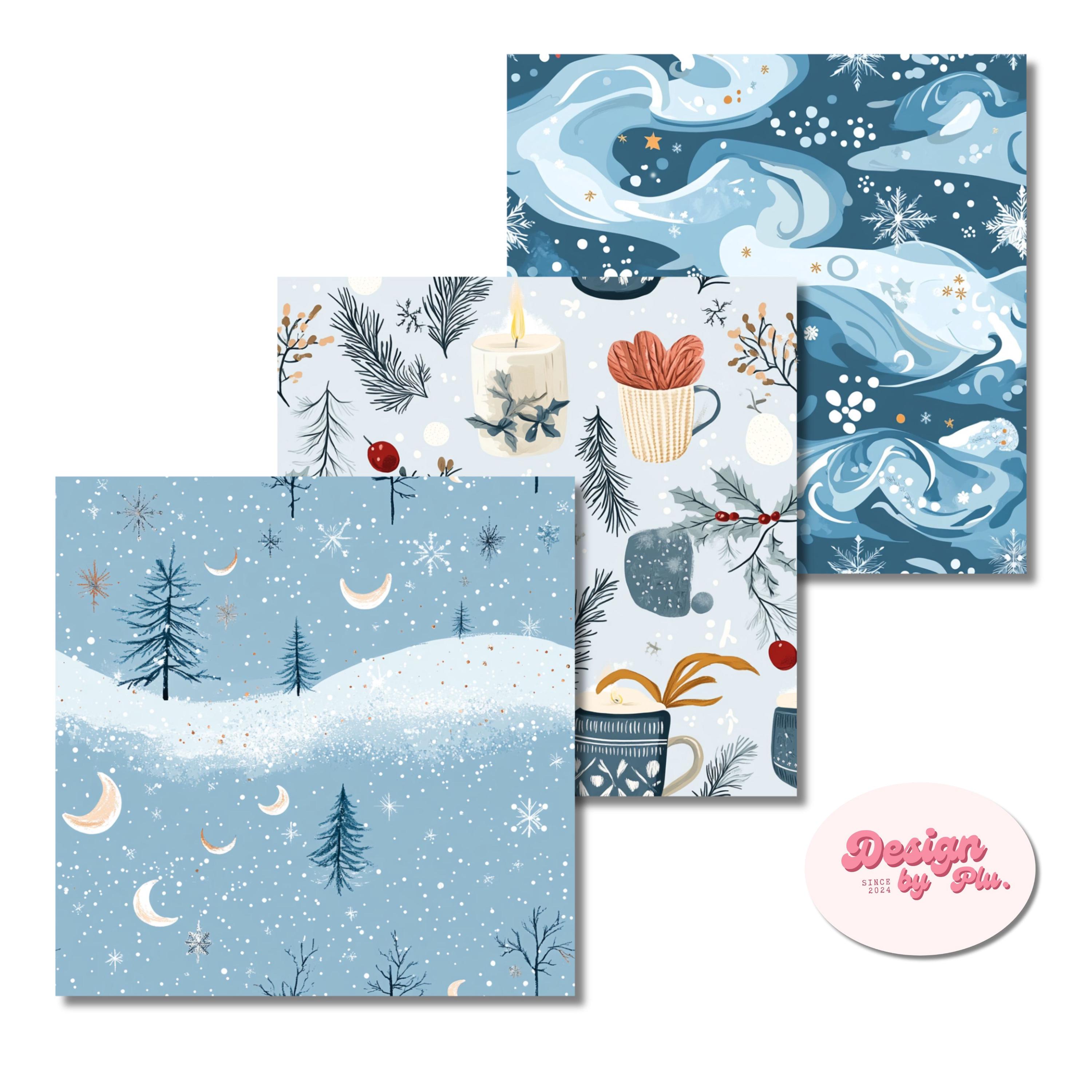 Cozy Winter Themes Digital Paper Pack 10 JPEG. Instant Download 300dpi ...