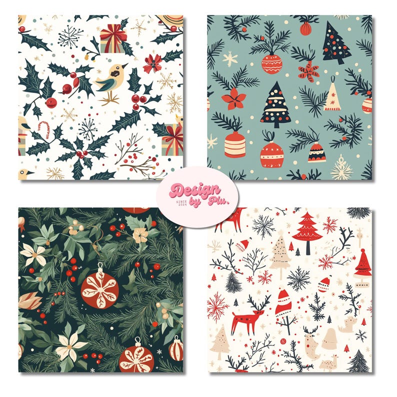 Winter Wonderland Digital Paper Pack – Seamless Christmas Patterns (10 ...
