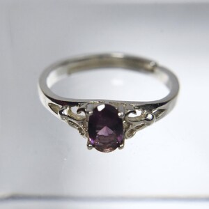 Sterling Silver Expandable Purple Stone Ring - Size 4+ - Etsy
