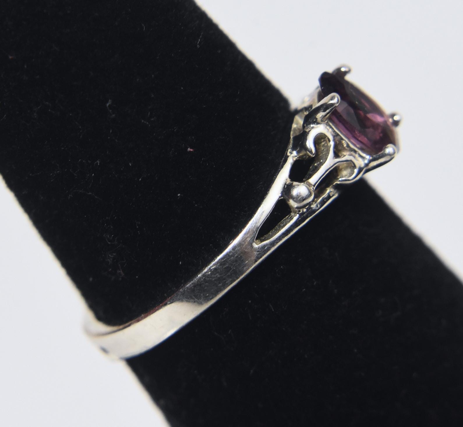 Sterling Silver Expandable Purple Stone Ring - Size 4+ - Etsy