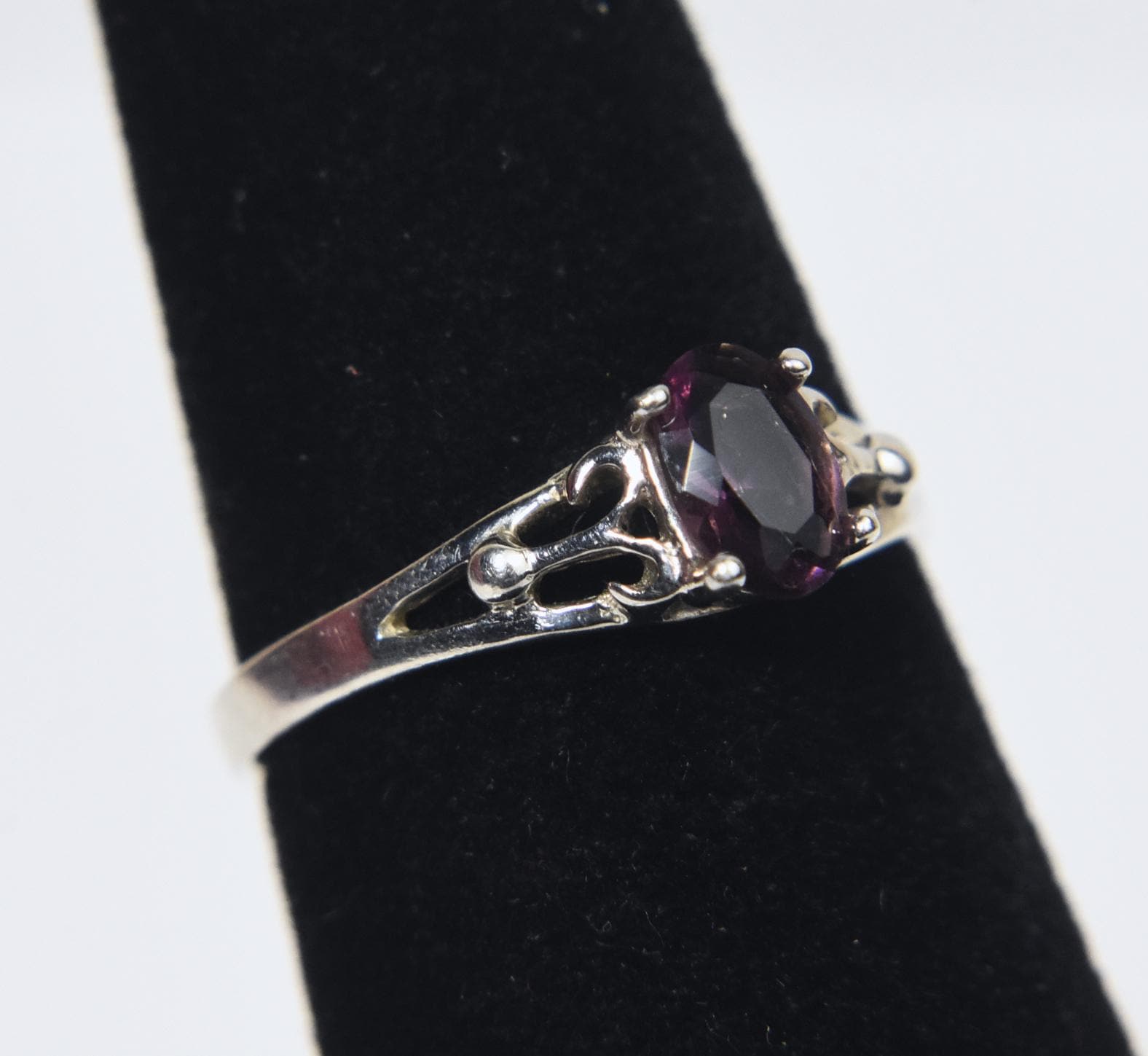 Sterling Silver Expandable Purple Stone Ring - Size 4+ - Etsy