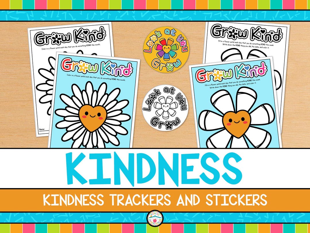 Grow Kind Acts of Kindness Tracker | Week or Month of Kindness Charts ...