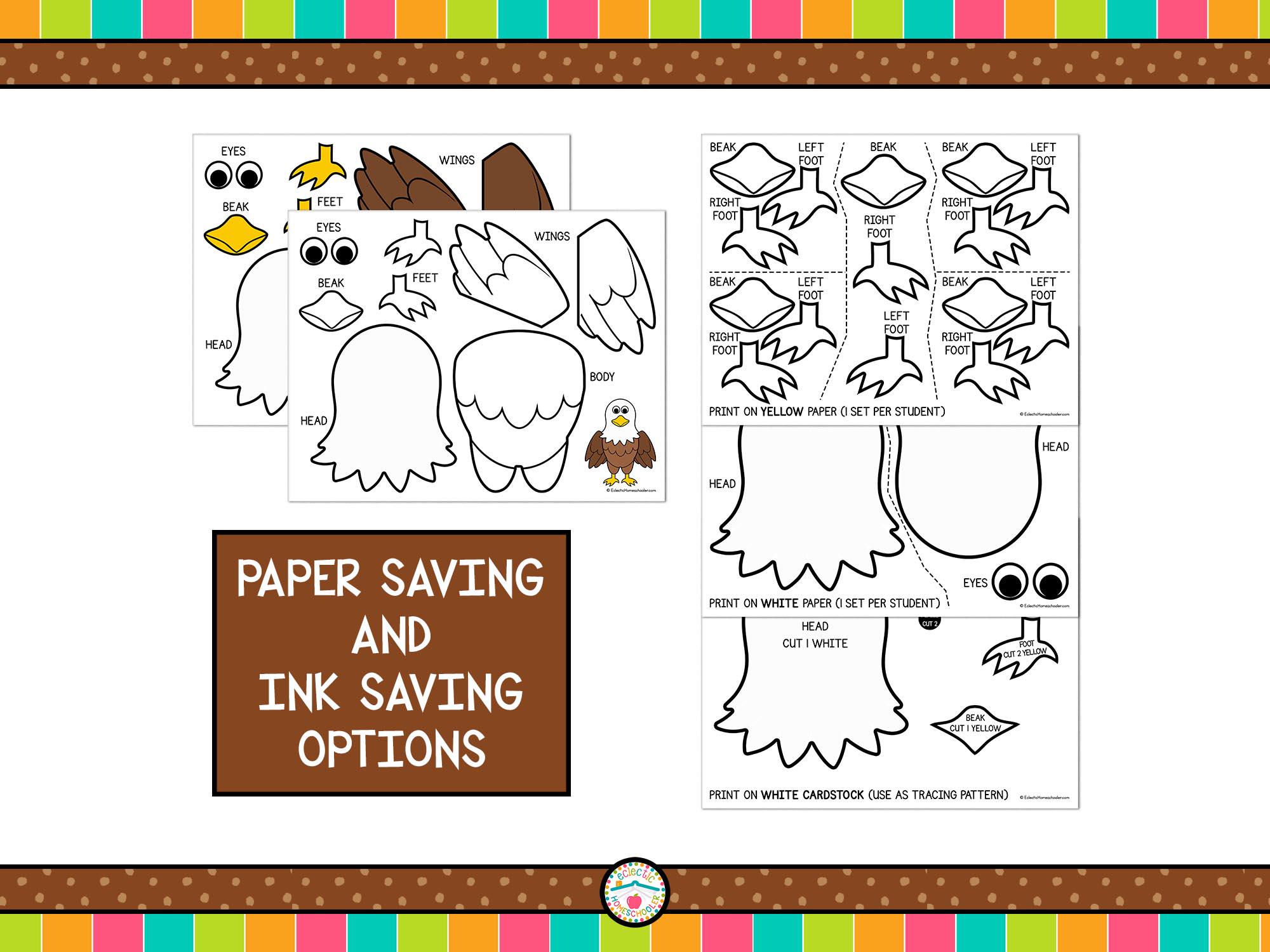 Bald Eagle Craft | Cut and Paste Patriotic Craft | American Symbols ...