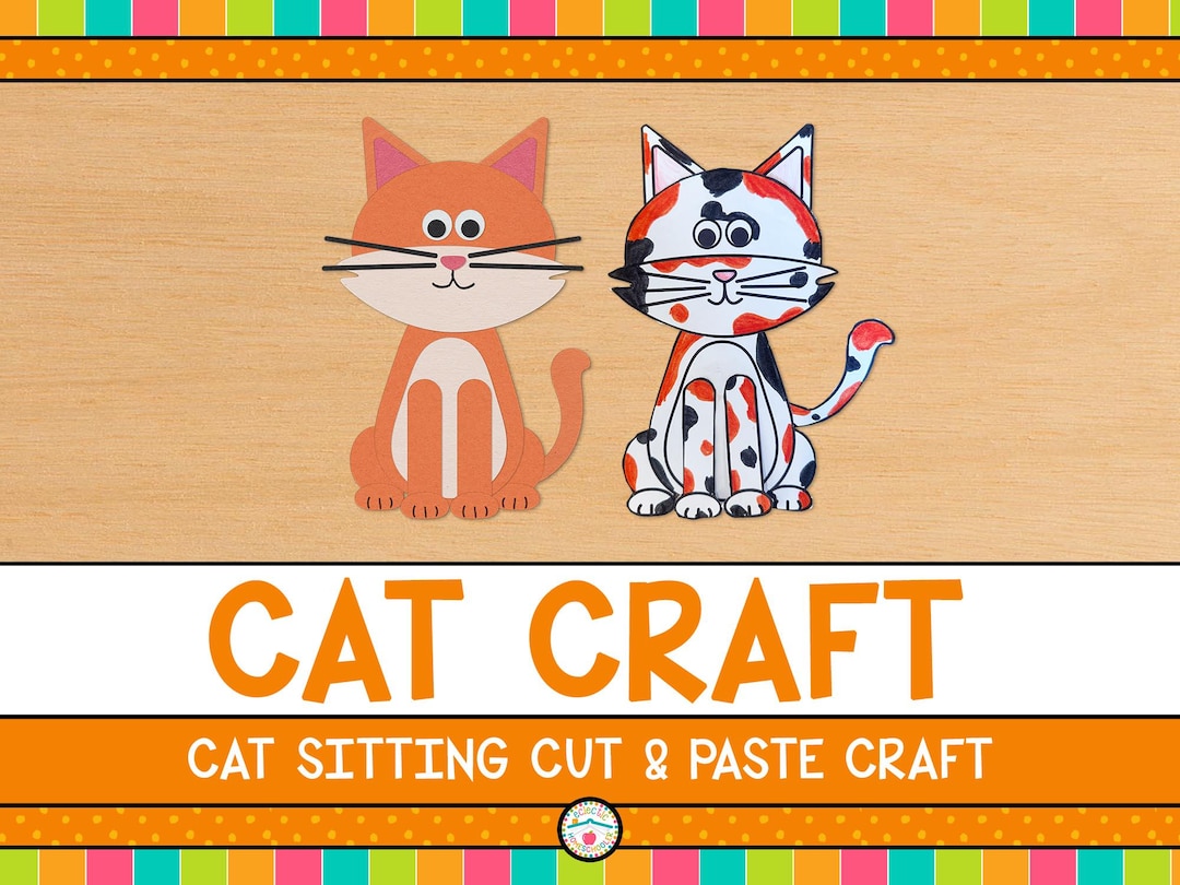 Cat Cut and Paste Craft | Cat Craft Activity | Printable Cat Cut Out ...