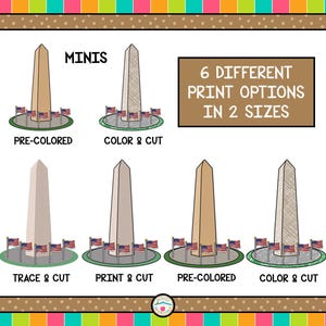 Washington Monument Craft | Patriotic Cut & Paste Craft | American ...